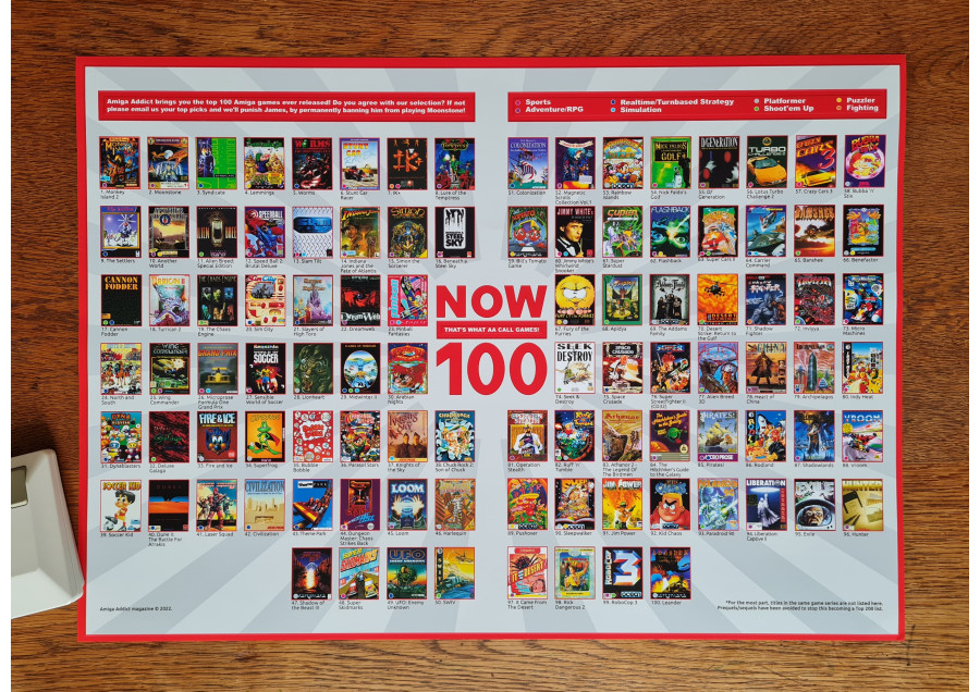 Top 100 Best Amiga Games Ever Wall Poster Art Print - A2 Size